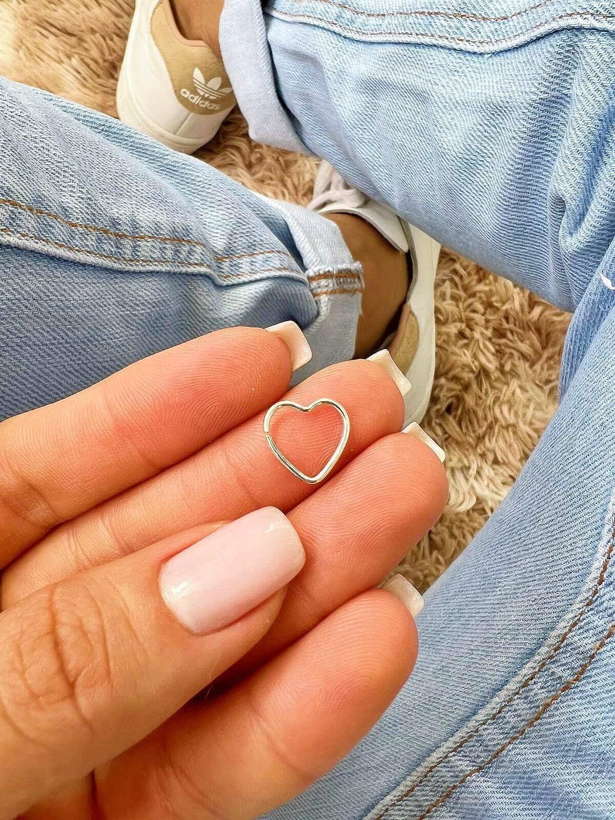 Comprar Piercing Argola Hélix Coração - CLPratas | Com você linda todo dia!