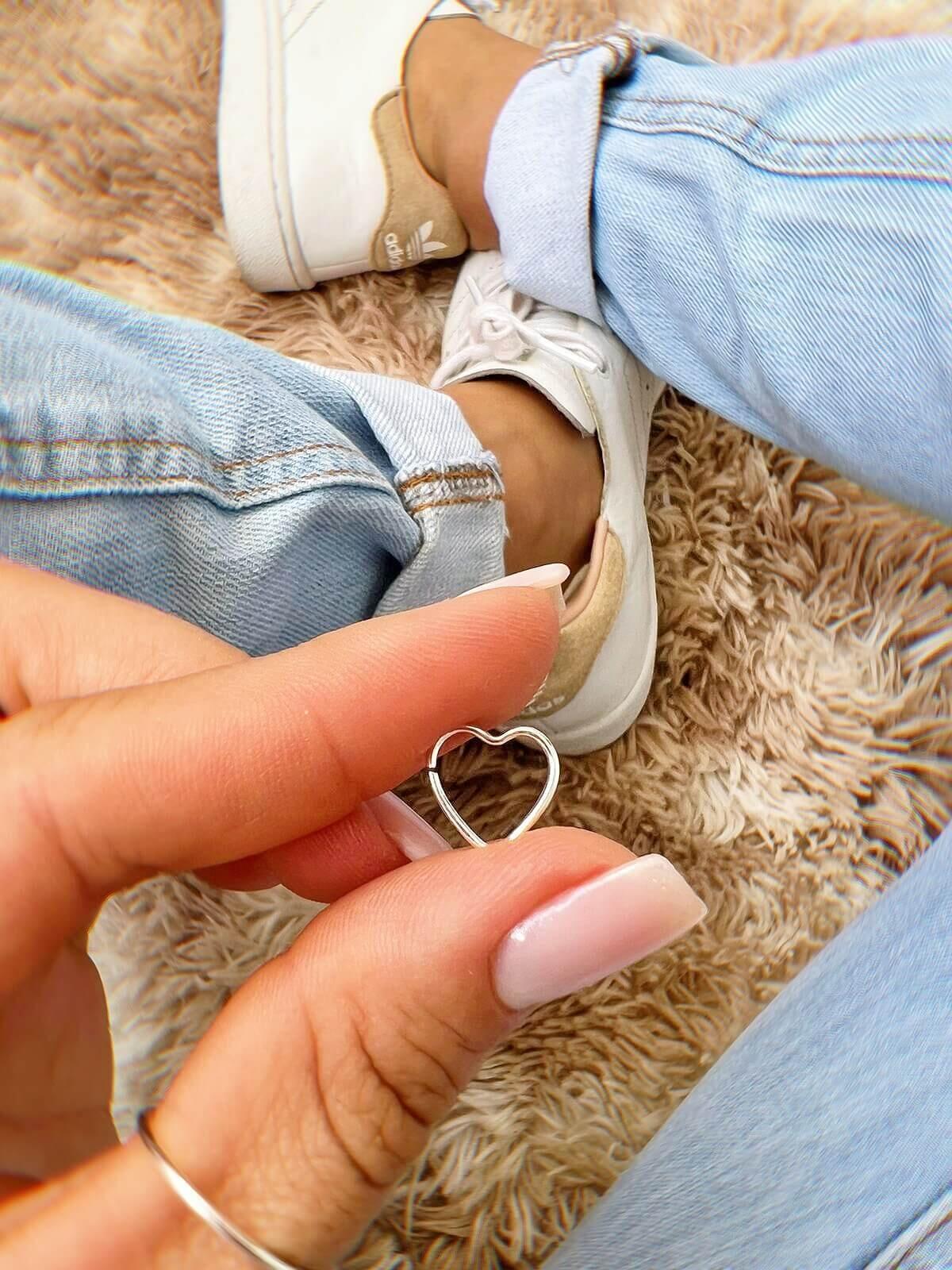 Comprar Piercing Argola Hélix Coração - CLPratas | Com você linda todo dia!