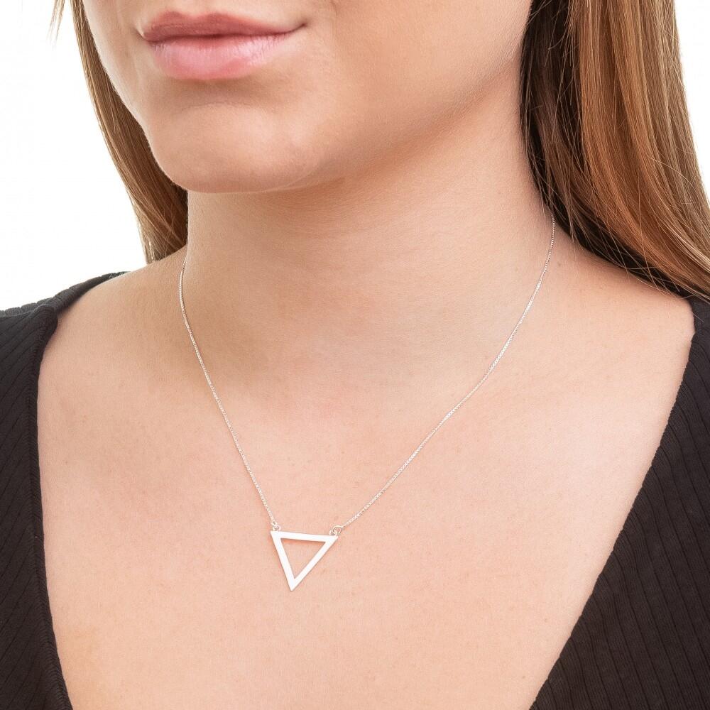Comprar Colar Geométrico Triângulo Vazado - CLPratas | Com você linda ...