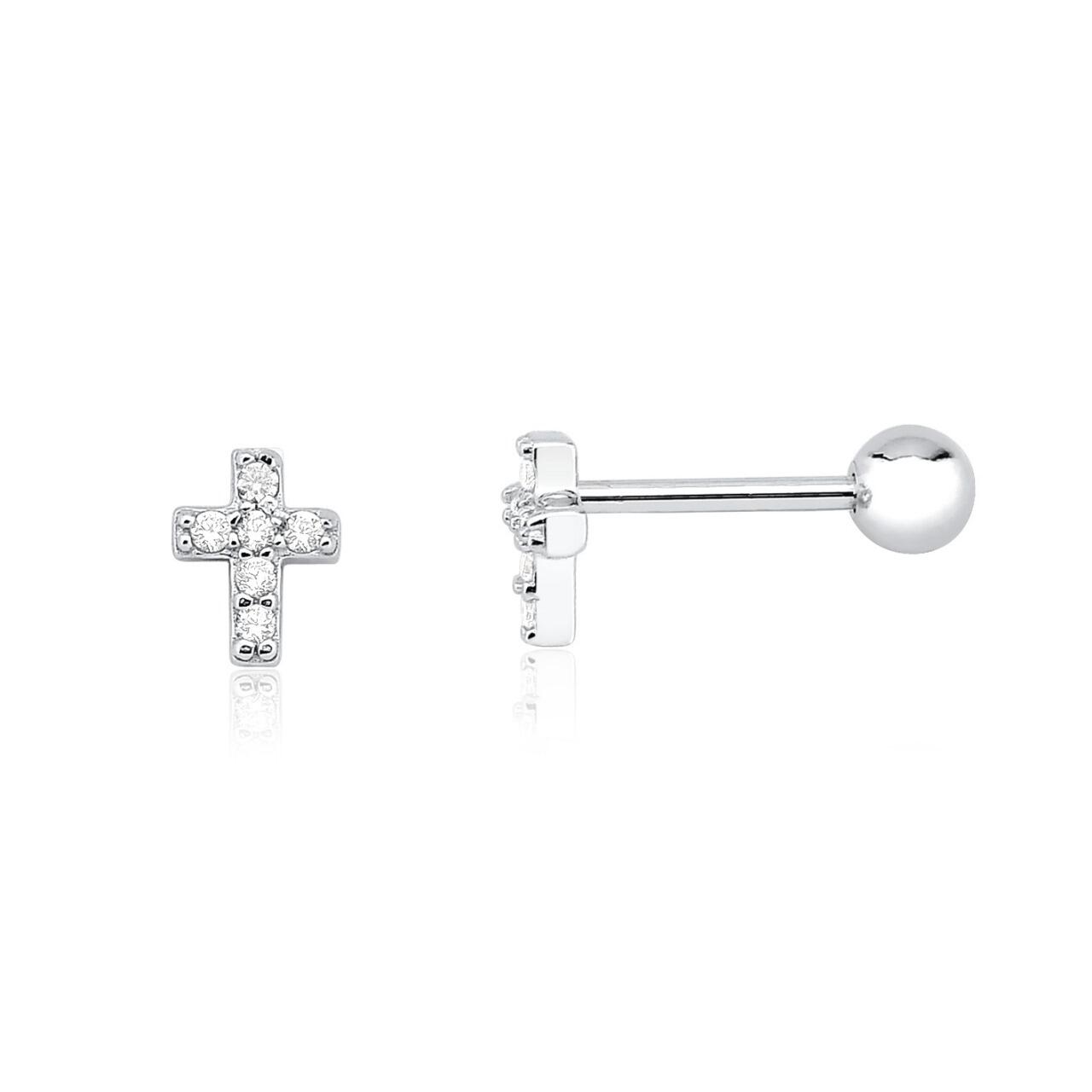 Comprar Piercing Cruz Cravejada - a partir de R$64,57 - CLPratas | Com ...