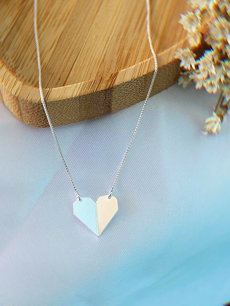 Comprar Colar de Coração Dobradura - a partir de R$102,51 - CLPratas ...