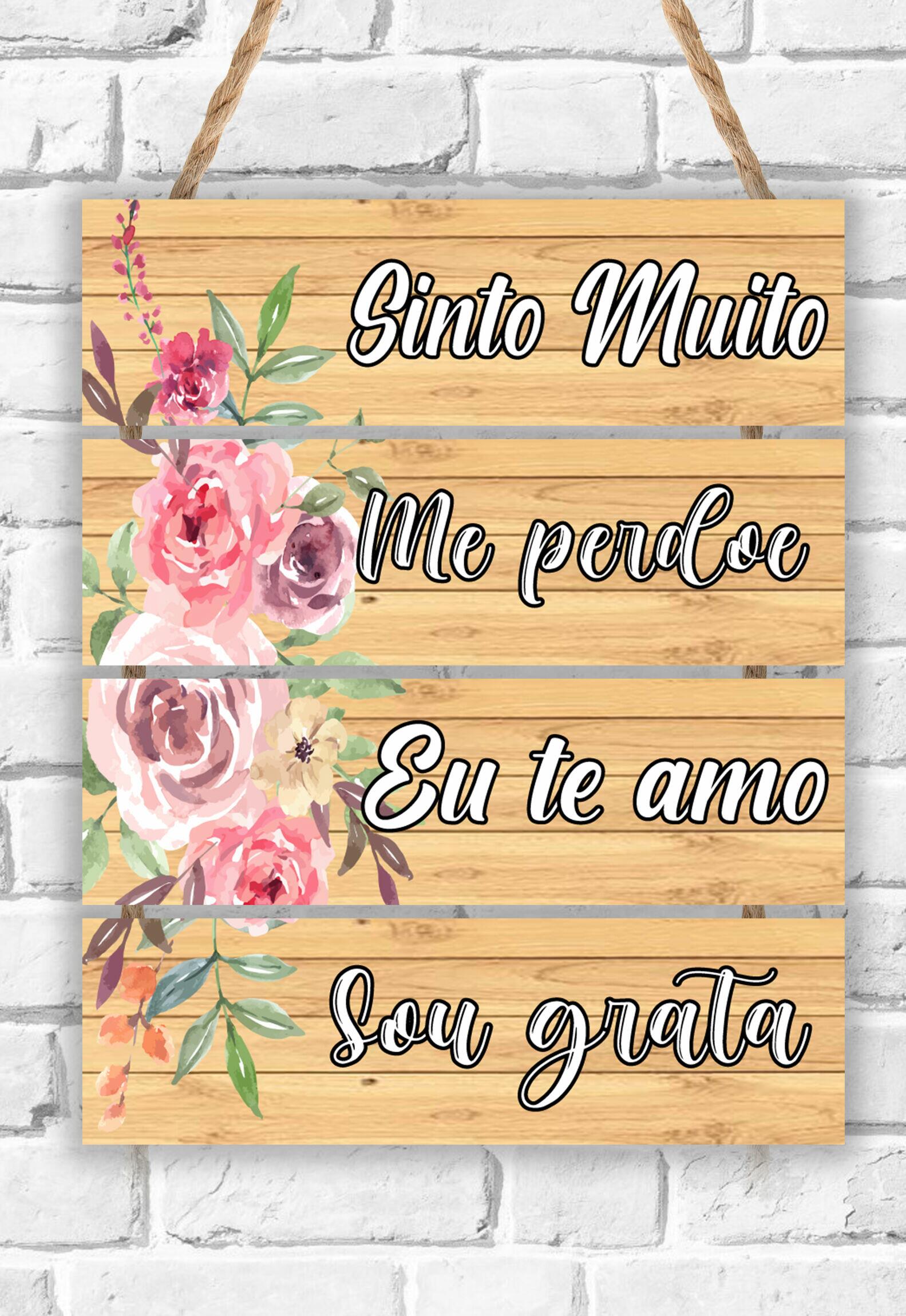 Comprar Ripa Sinto Muito Me Perdoe Te amo Sou grata Hoponopono placa com sisal mdf - R$34,99 ...