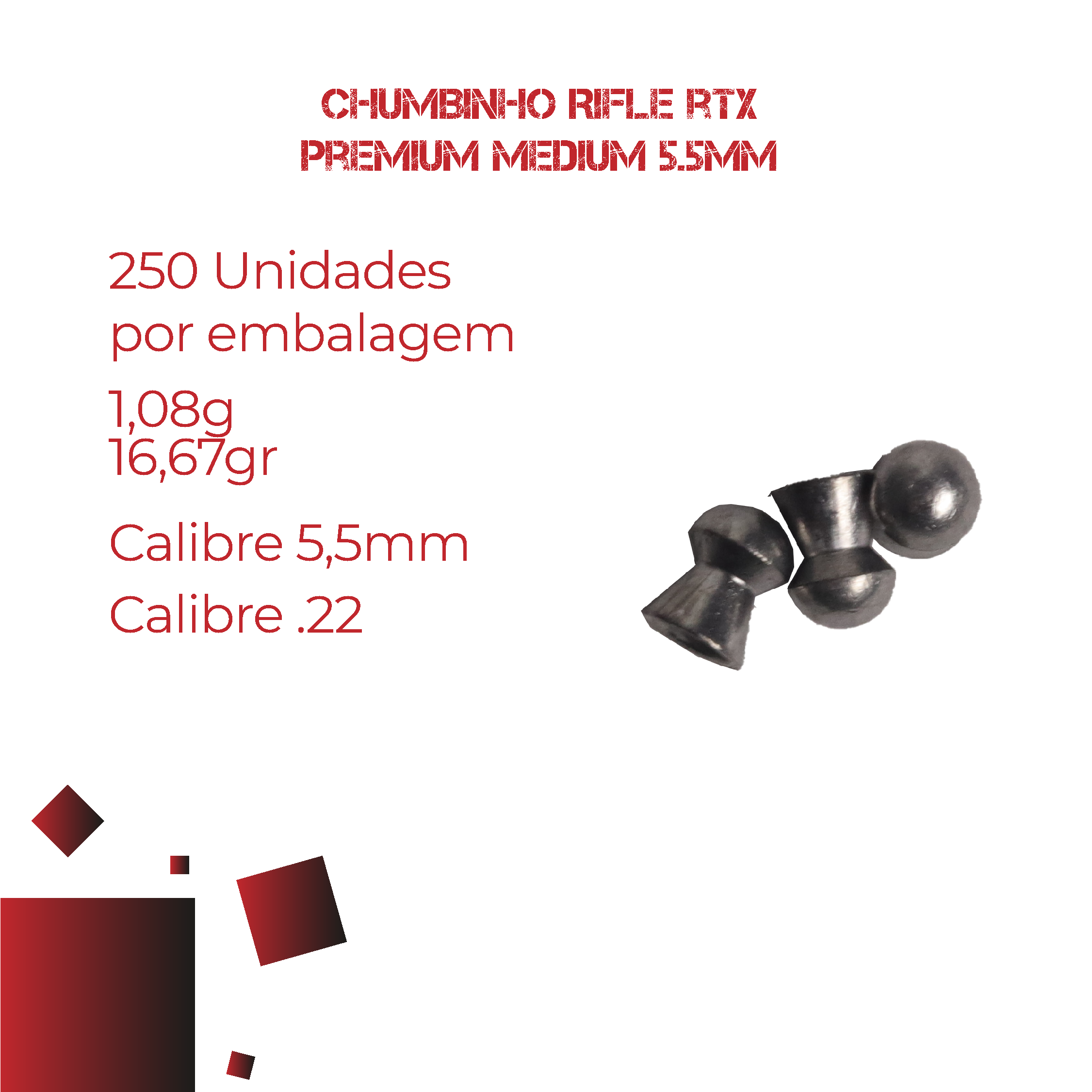 Chumbinho Rifle Rtx Medium Super Box 5.5mm