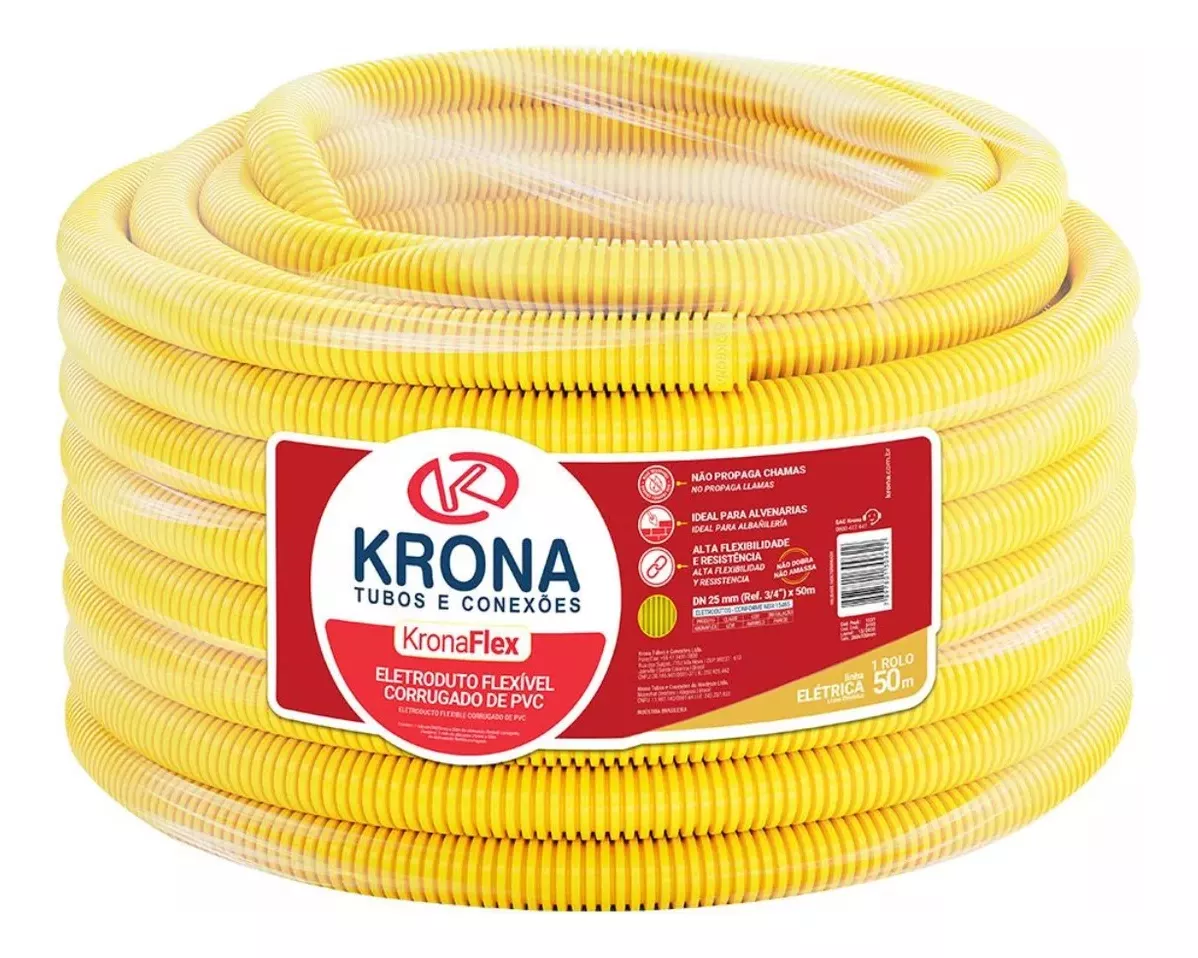 Comprar Eletroduto Corrugado PVC Anti-chama - Krona - de R$1,33 a R$3 ...