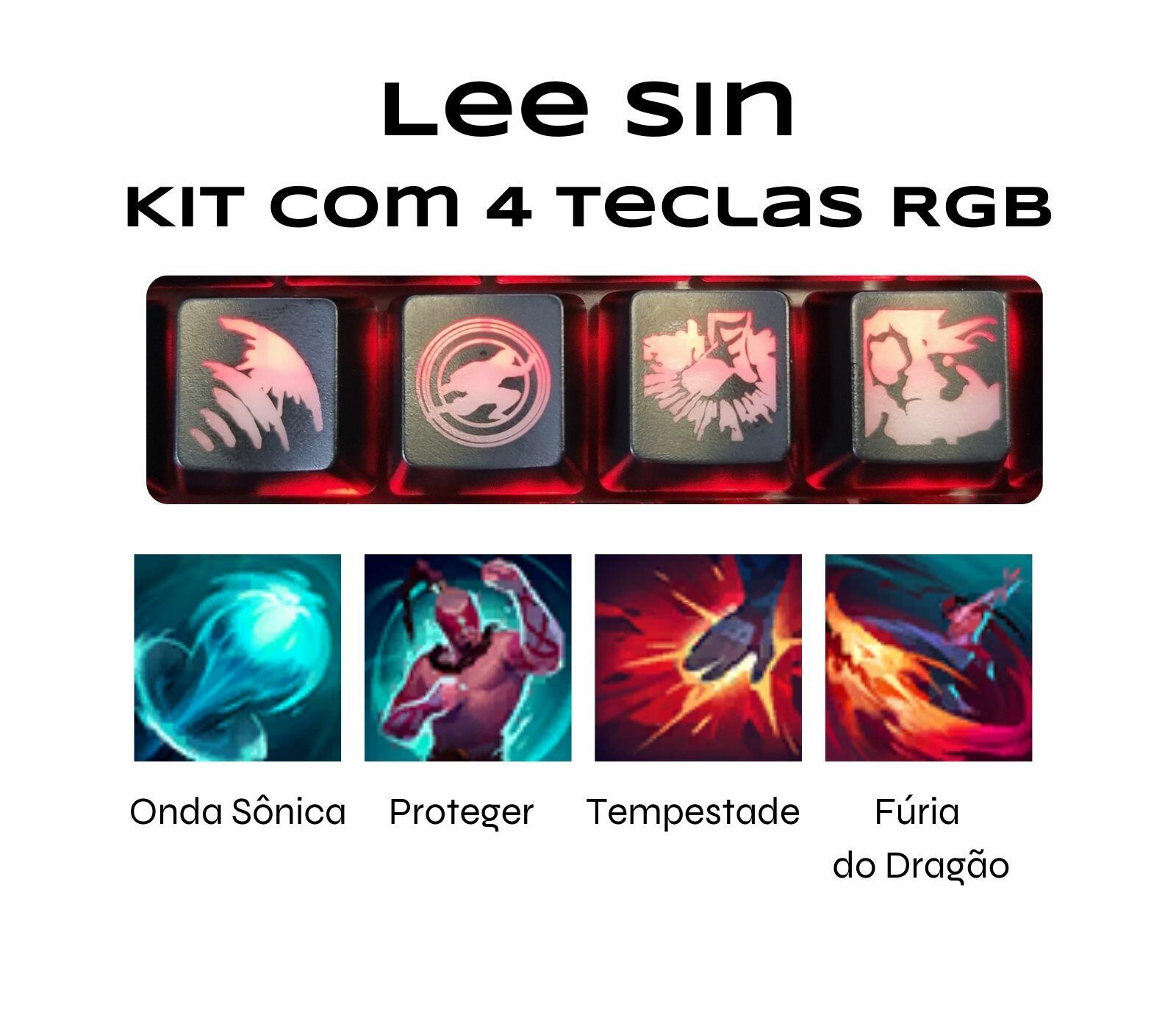 Keycaps Lee Sin League of Legends - 4 Teclas Personalizadas (ABS, OEM ...