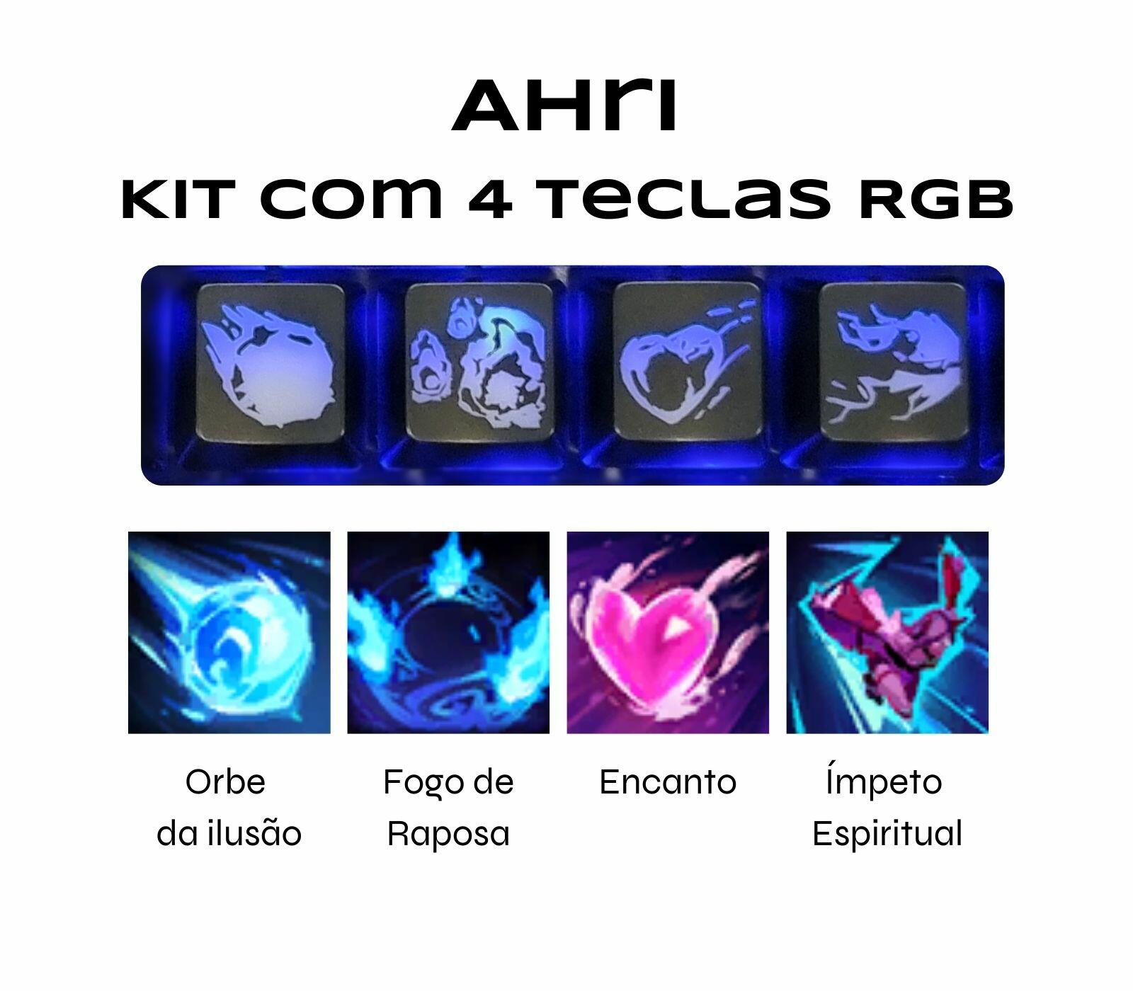 Keycaps Ahri League of Legends - 4 Teclas Gravadas a Laser - a partir ...
