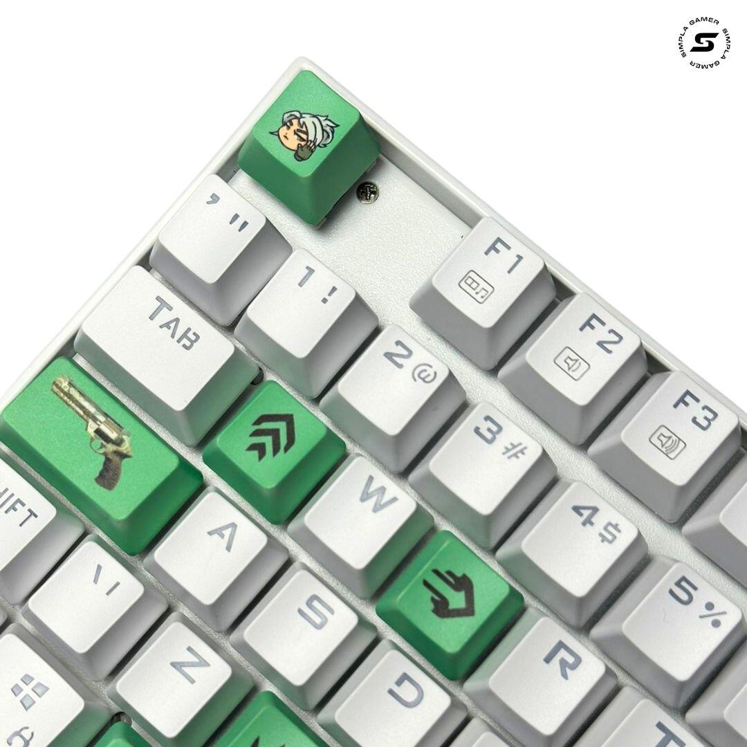 Jett - 10 Keycaps Valorant Jett (PBT, Perfil OEM) - a partir de R$99,75