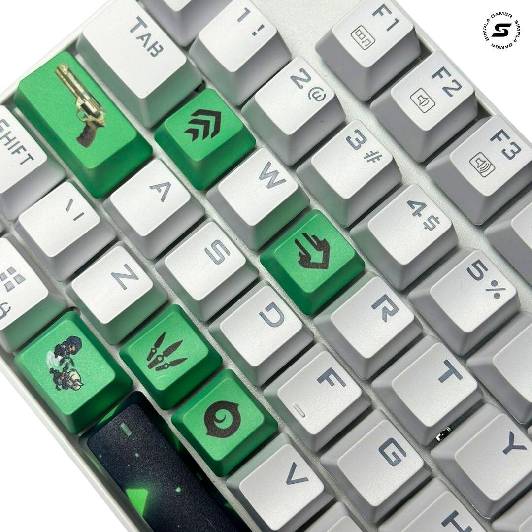 Jett - 10 Keycaps Valorant Jett (PBT, Perfil OEM) - a partir de R$99,75