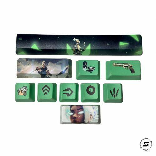 Jett - 10 Keycaps Valorant Jett (PBT, Perfil OEM) - a partir de R$99,75