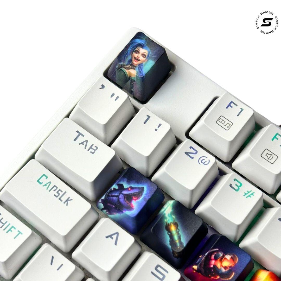 Keycaps Jinx League of Legends ? 12 Teclas Personalizadas (PBT, OEM ...