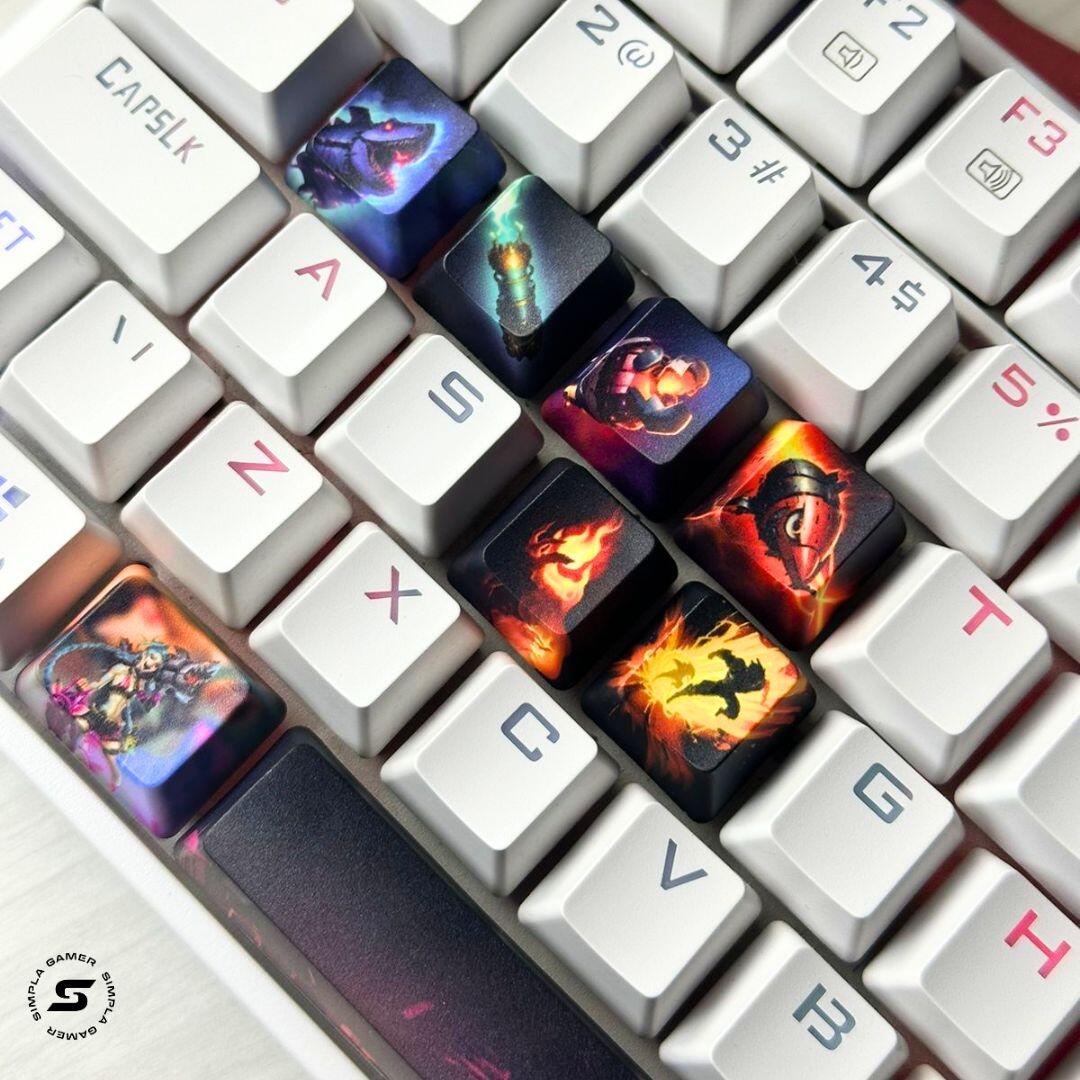 Keycaps Jinx League of Legends ? 12 Teclas Personalizadas (PBT, OEM ...