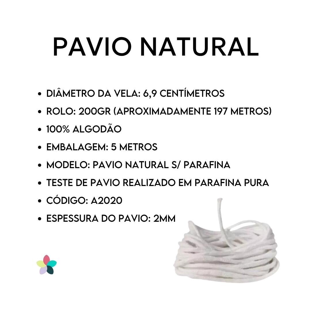 Pavio Natural - SEM PARAFINA (A2020) casinha das essências