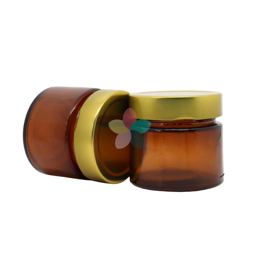 Kit com 12 Potes de Vidro La Pianezza 210ml Âmbar