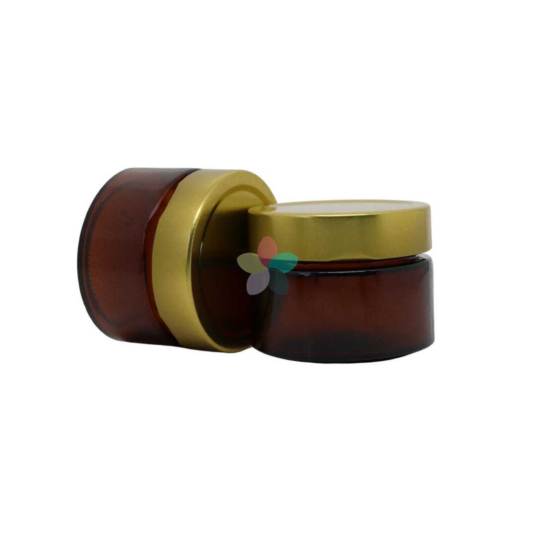 Kit com 6 Potes de Vidro Mini Pianezza 150ml - Âmbar