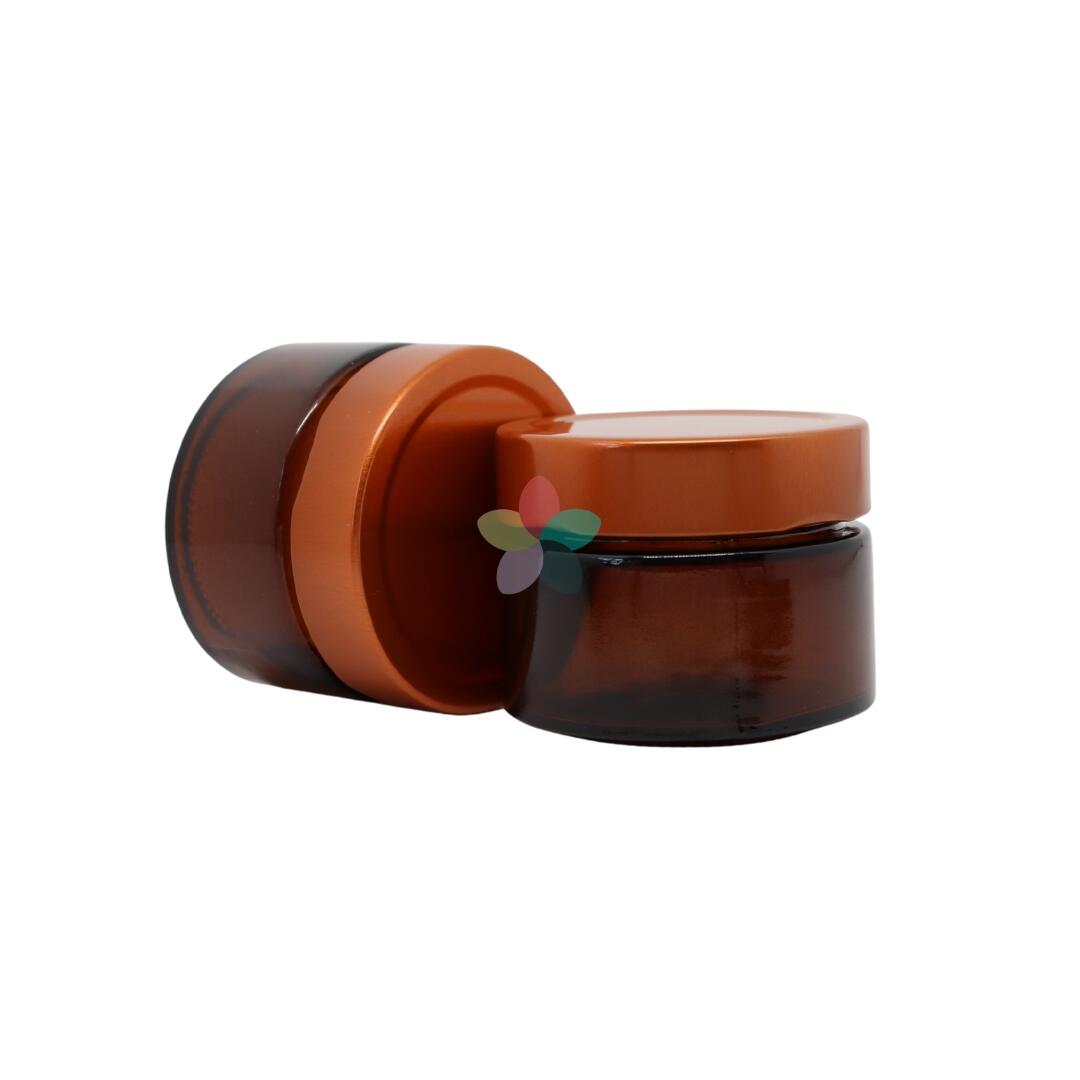 Kit com 12 Potes de Vidro Mini Pianezza 150ml - Âmbar