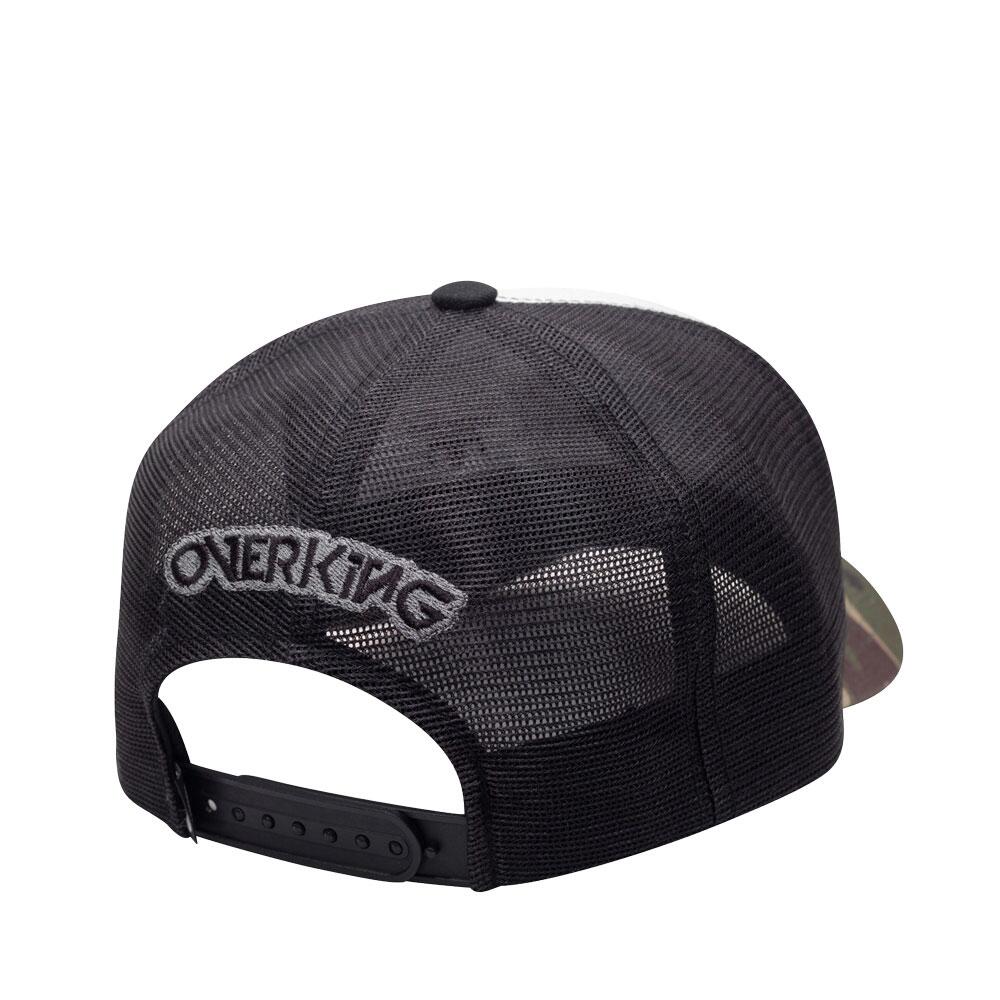 Boné Overking Aba Curva Trucker Camo Brand Preto / Branco