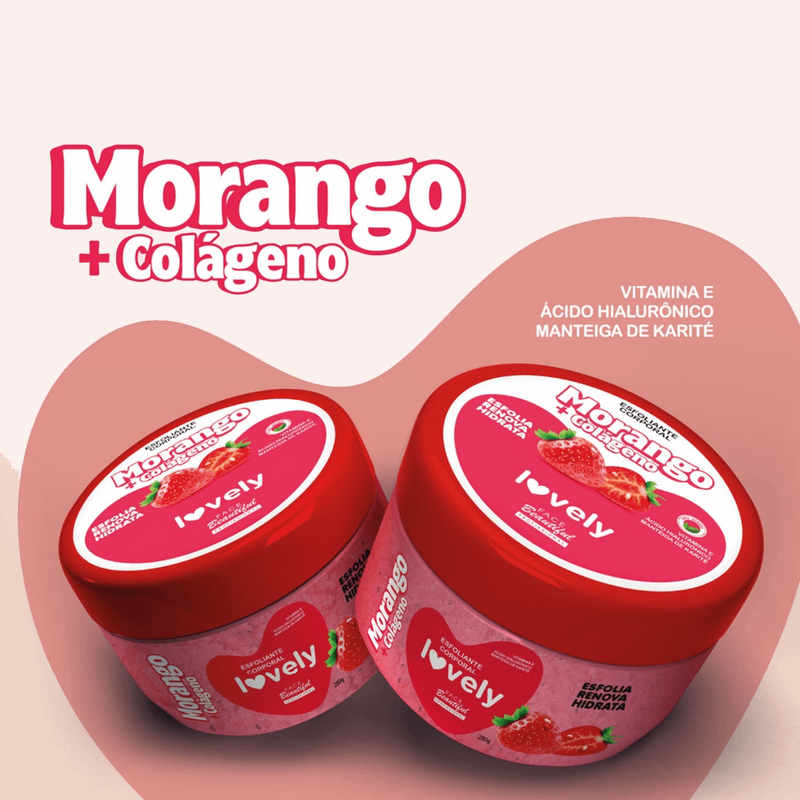 Comprar Esfoliante corporal morango + colágeno 280g Lovely - Maria Boutique