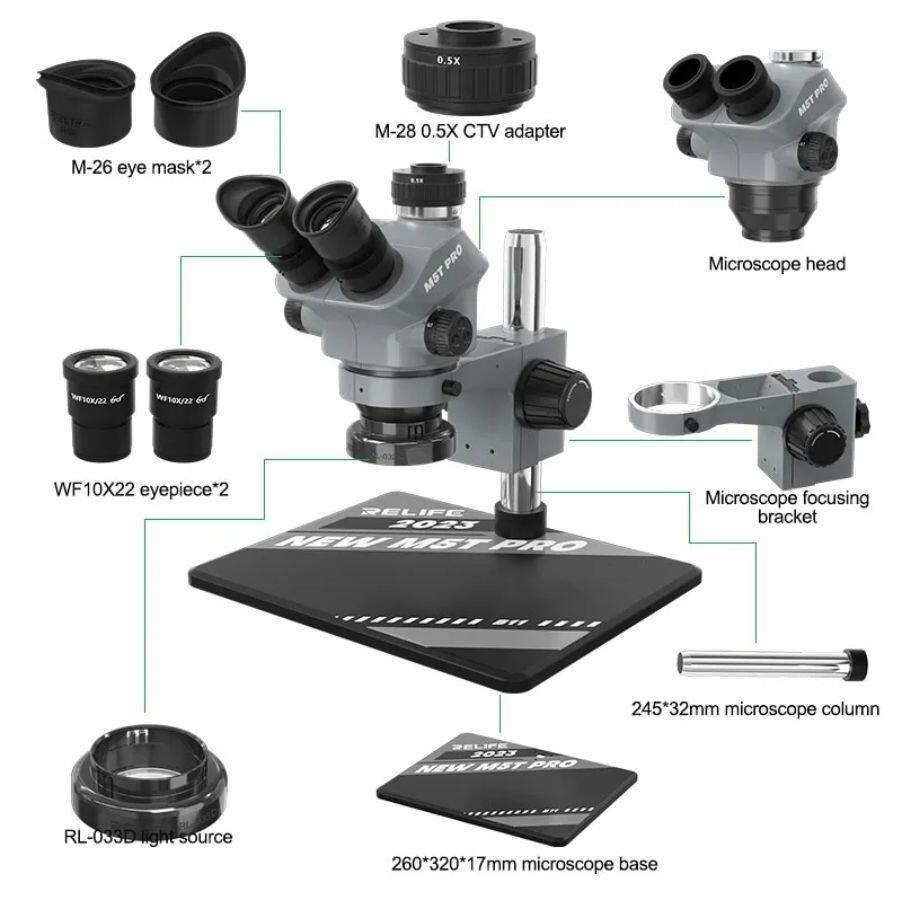 Comprar Microscópio Trinocular RELIFE RL-M5T PRO B11 Preto C/ Lâmpada e ...