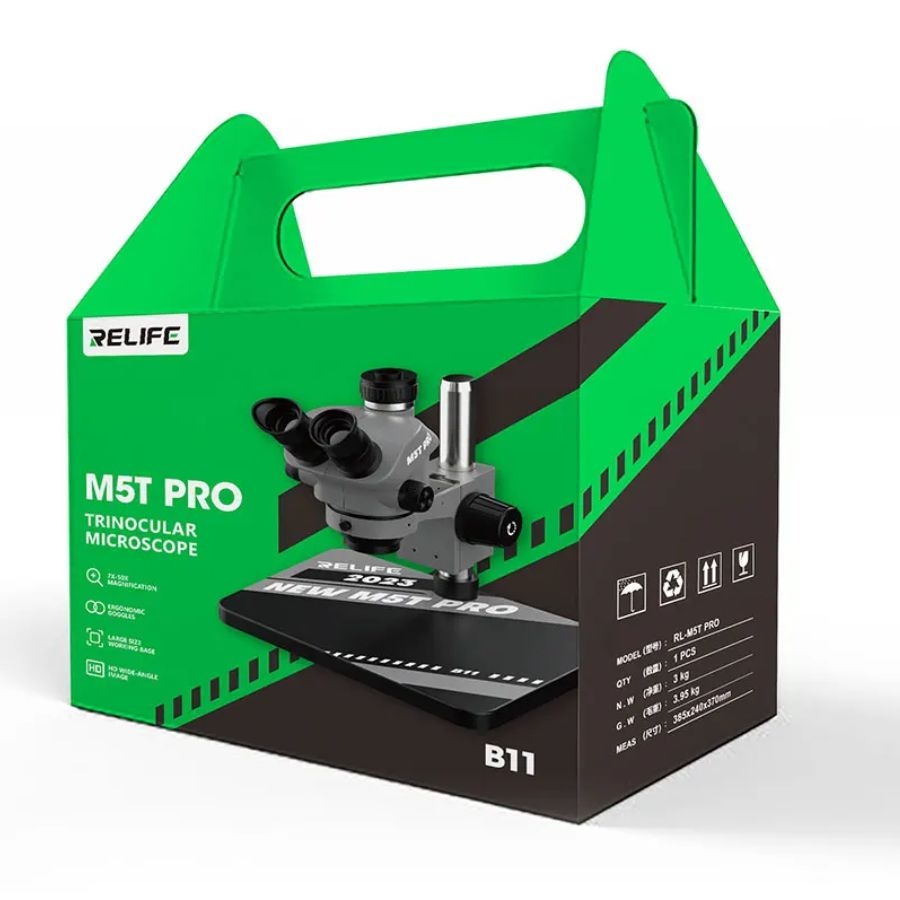 Comprar Microscópio Trinocular RELIFE RL-M5T PRO B11 Preto C/ Lâmpada e ...