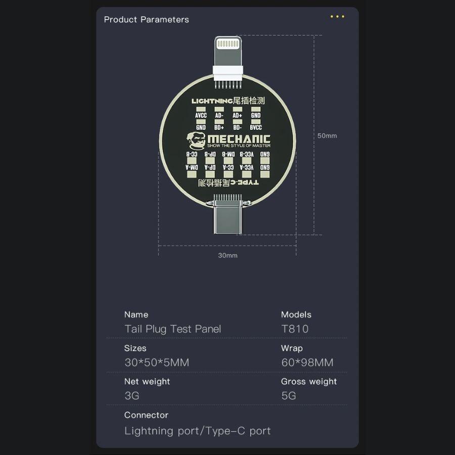 Comprar Dock Test MECHANIC T-810 Type-C e Lightning - a partir de R$25 ...