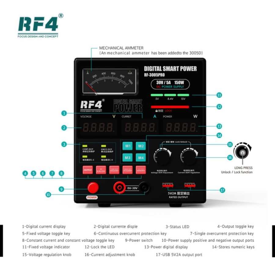 Comprar Fonte Digital RF4 RF-3005PRO 30V 5A - a partir de R$805,50 - HCELL Distribuidor - O ...