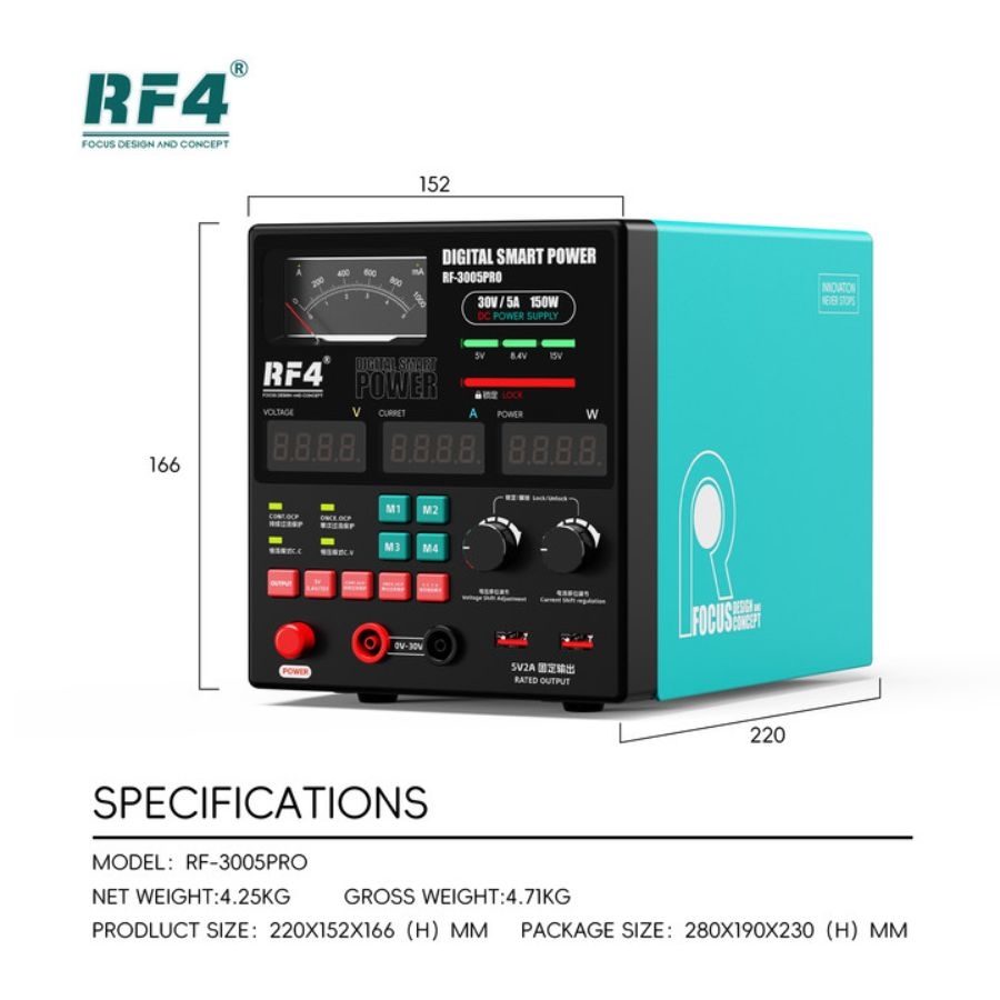 Comprar Fonte Digital RF4 RF-3005PRO 30V 5A - a partir de R$805,50 - HCELL Distribuidor - O ...