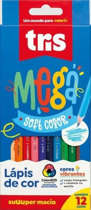 Comprar Lápis De Cor Mega Soft Color 12 Cores TRIS