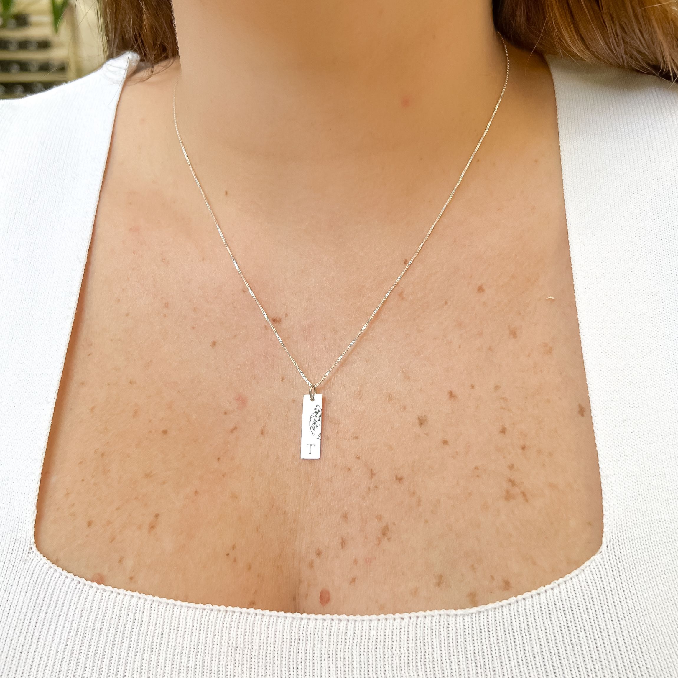 Comprar KIT DOIS COLARES COM MEDALHA RETANGULAR PERSONALIZADA EM PRATA ...