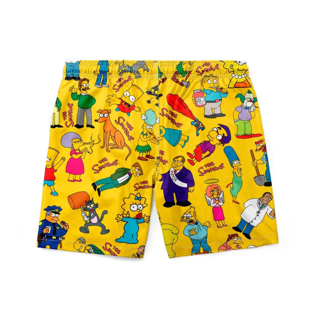 Short Simpsons Yellow Tactel Masculino - R$40,00