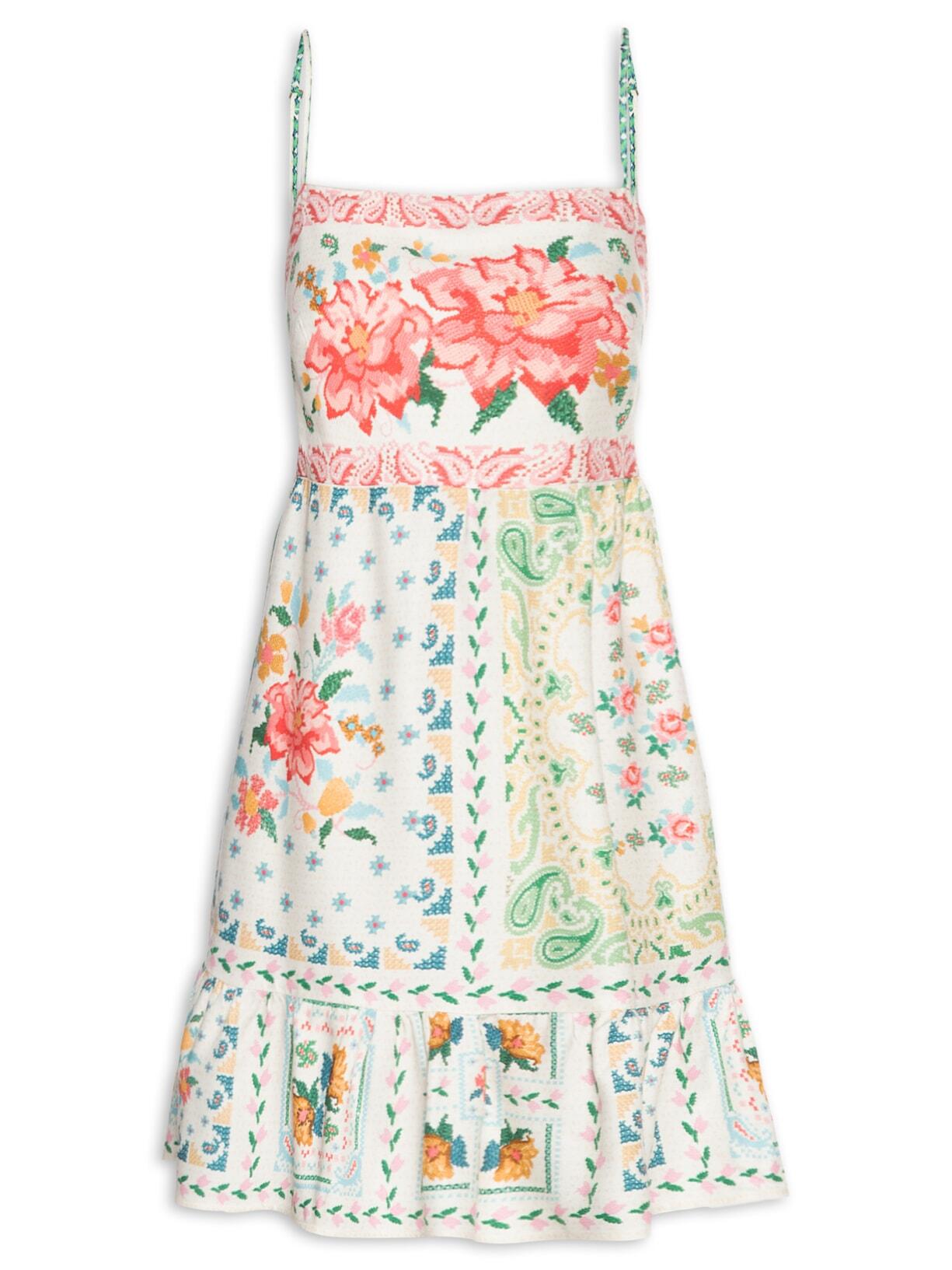 Comprar Vestido Alça Borda Bandana FARM - Alto Verão 2026 - Loja KJU Brasil