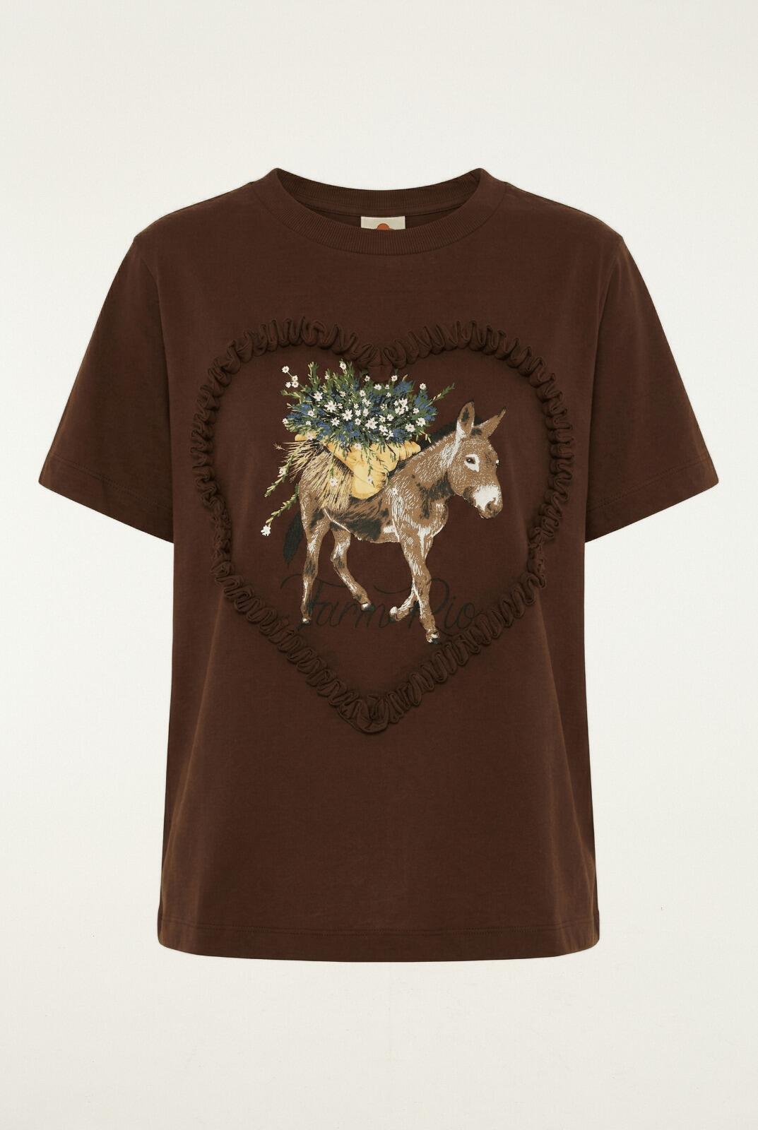 Comprar T-Shirt Fit Burro Quando Foge Marrom Chocolate FARM - Alto ...