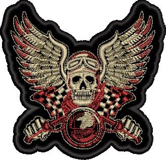 Comprar Patch Bordado Skull Wings 8x8,5 cm Cód.1490 - a partir de R$14,43