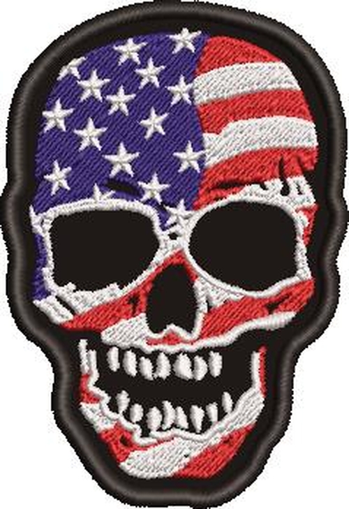 Comprar Patch Bordado Flag Skull Bandeira Estados Unidos Caveira 9x6 cm Cód.1576 - a partir de R ...