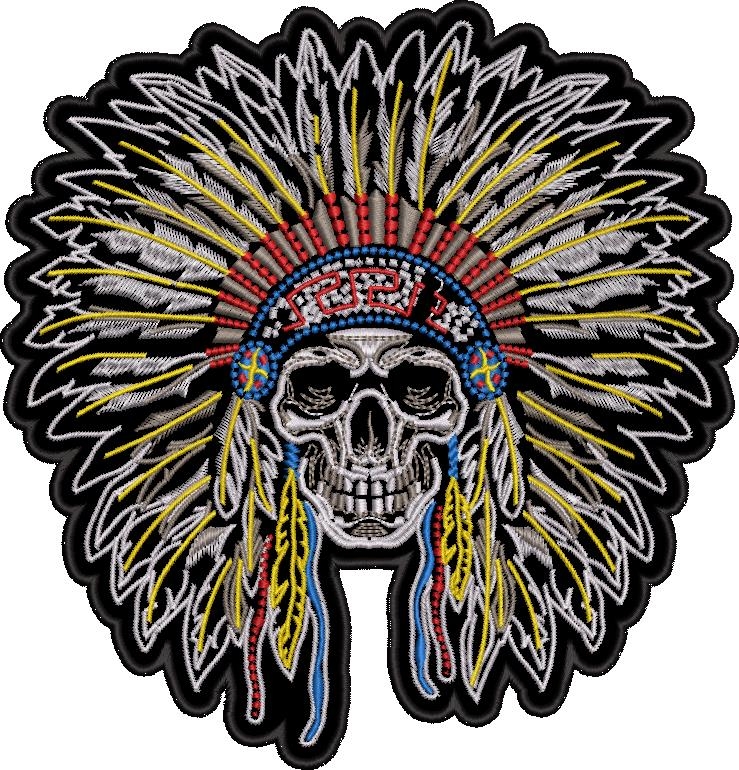 Comprar Patch Bordado Índio Caveira Skull 20x19 cm Cód.1670 - a partir ...