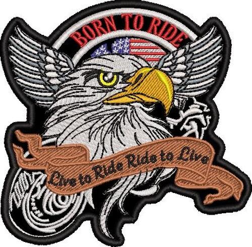 Comprar Patch Bordado Eagle USA Born to Ride 11,5x11,5 cm Cód.1875 - a ...