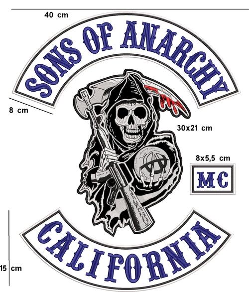 Comprar Patch Bordado Sons Of Anarchy SOA 49x40 cm Cód.1885 - a partir ...
