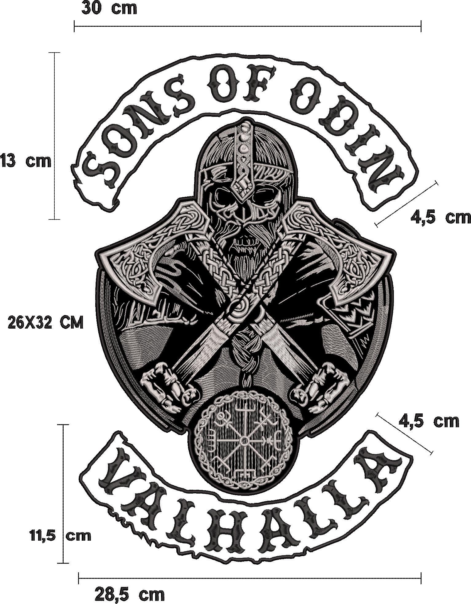 Comprar Patch Bordado Sons of Odin 44x30 cm Cód.4345 - a partir de R$140,65