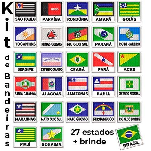 Comprar Kit 27 bandeiras Estados Brasileiros 4,5x5 cm Cód.BNE58 - a ...