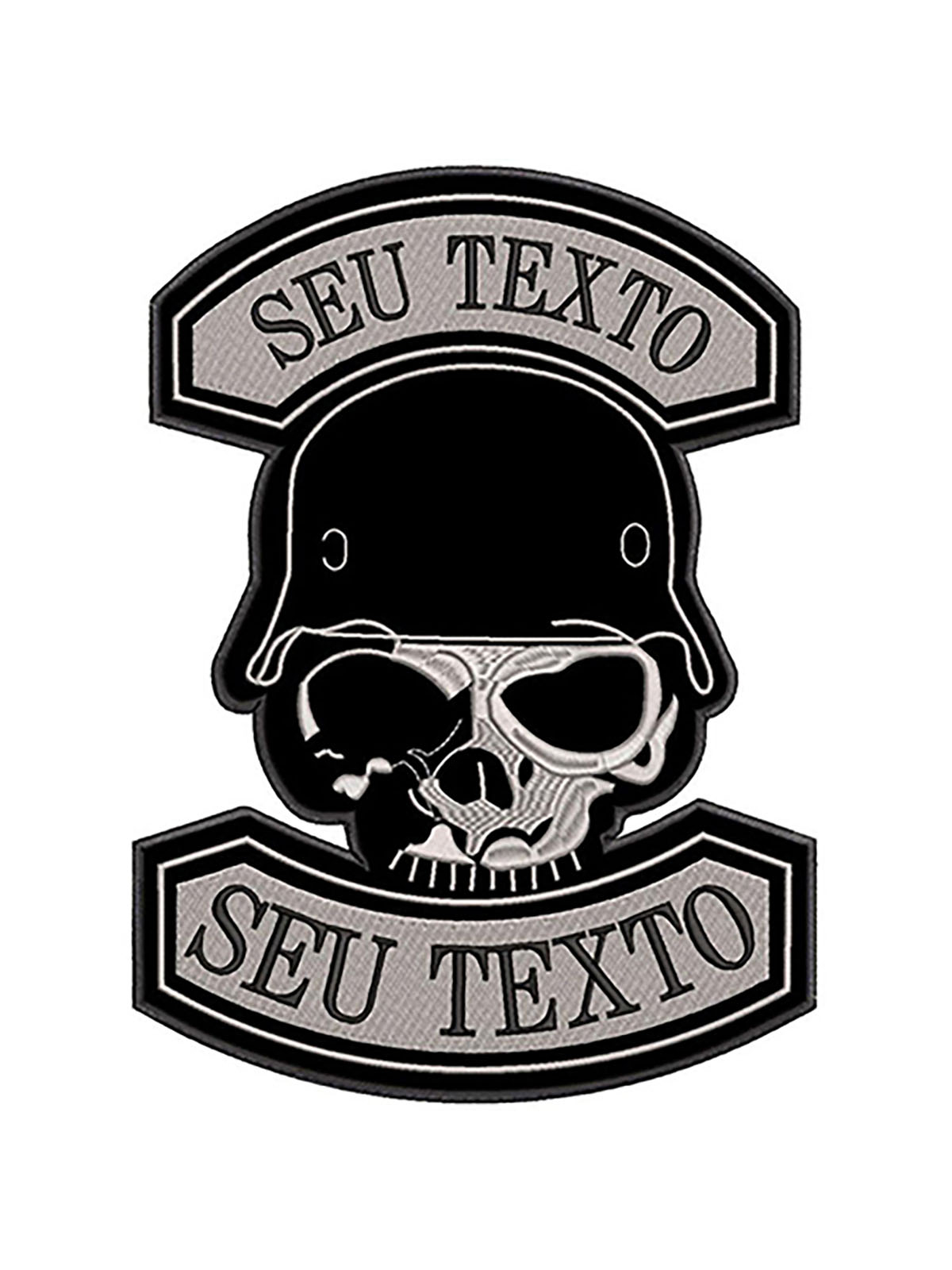 Comprar Patch Bordado Skull seu texto livre 30x22 cm cód.1198 - a partir de R$91,96