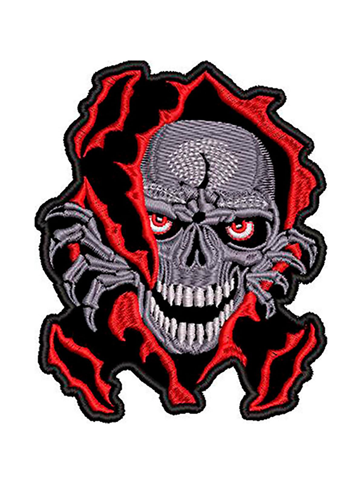 Comprar Patch Bordado Skull Caveira 11,5x9,5 cm Cód.1652 - a partir de R$14,43