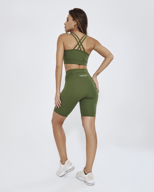 Compre Bermuda de Academia Feminino New Basic Verde Militar - Venari - a partir de R$66,40