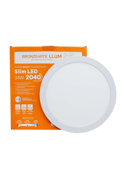 Comprar PAINEL EMBUTIR SLIM LED 24W RD 4K LLUMM - R$45,00 - ASP BORGES ...