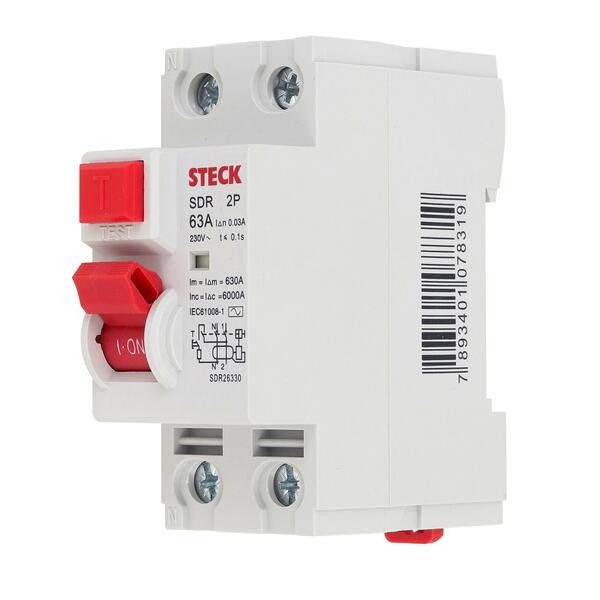 Comprar INTERRUPTOR DIFERENCIAL DR 2P 63A 30MA STECK - R$163,00 - BORGES ELETRICA