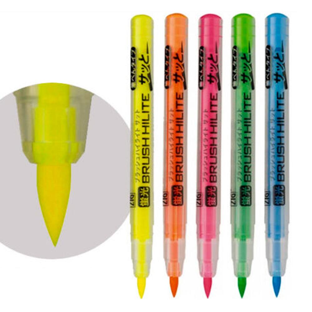 Comprar Marcador Brush Kuretake Zig com 5 Cores Neon - a partir de R$55,00