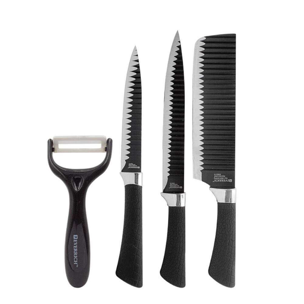 Comprar Kit Jogo de Facas Inox Profissional com 4 peças Preta - a ...