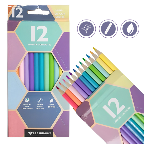 Comprar Lápis de Cor 12 Pastel Redondo - Bee Unique - a partir de R$14 ...