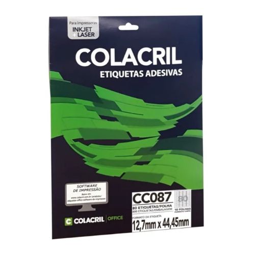 Etiqueta Adesiva Colacril Carta CC087 12,7x44,45mm C/800 - a partir de ...