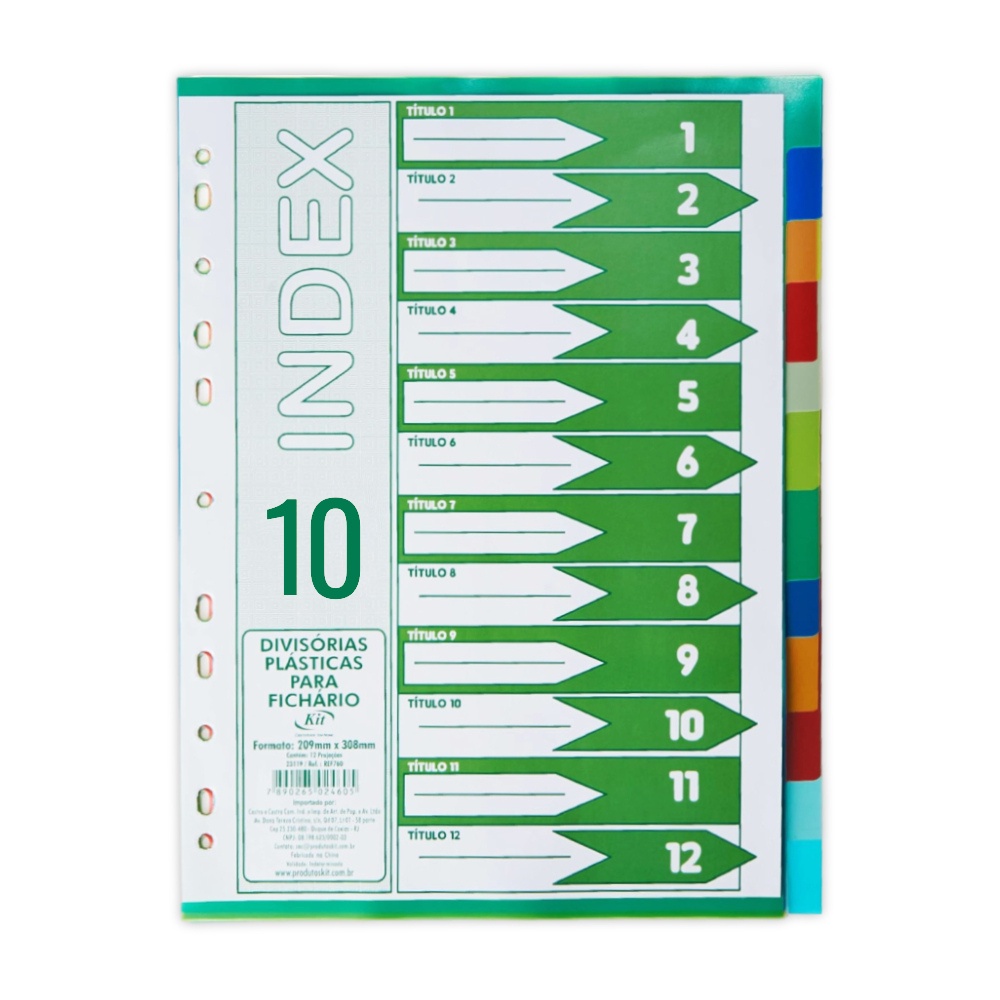Comprar Divisória para Fichário Kit Ofício Plástica 758 10 Projeções ...