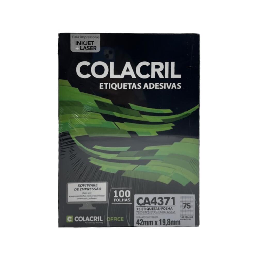 Comprar Etiqueta Adesiva Colacril A4 CA4371 42mmx19,8mm Cx/100 fls - a ...