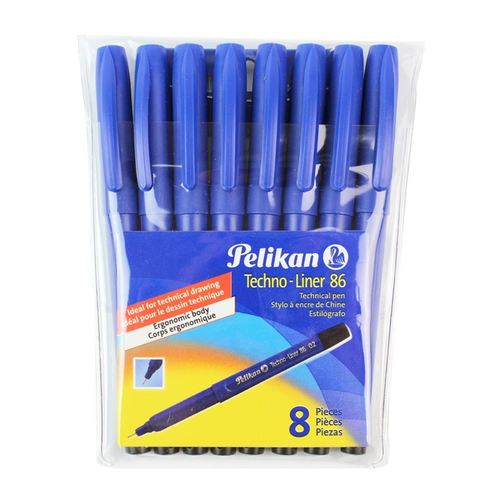 Comprar Kit Caneta Técnica Nanquim Pelikan Techno Liner com 8 Peças ...